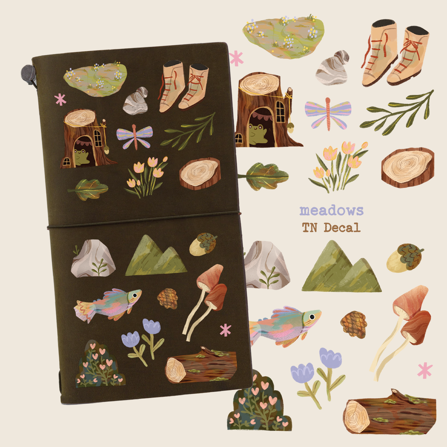 Meadow Travelers Notebook Permanent Decal – Grumpy Nook®