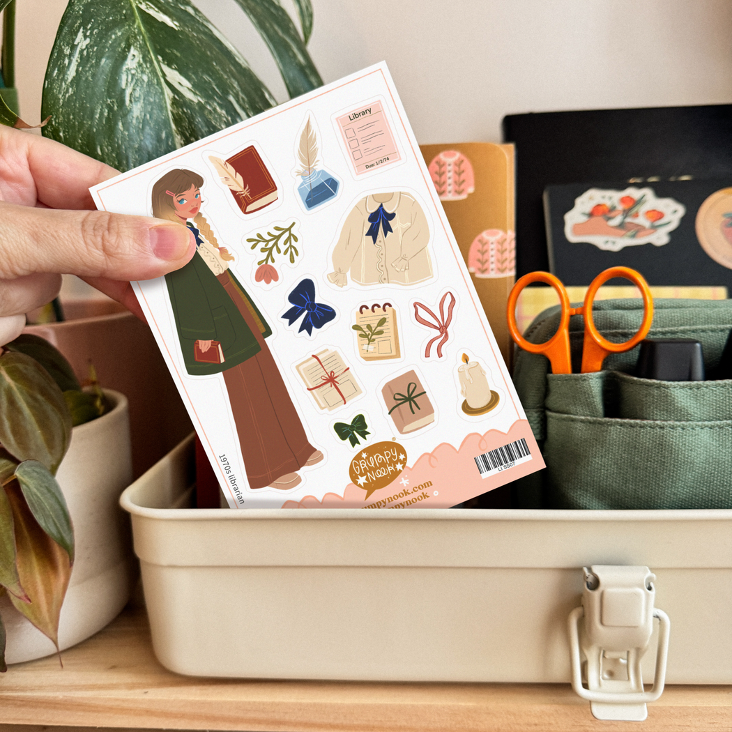 1970s Librarian Sticker Sheet – Grumpy Nook®